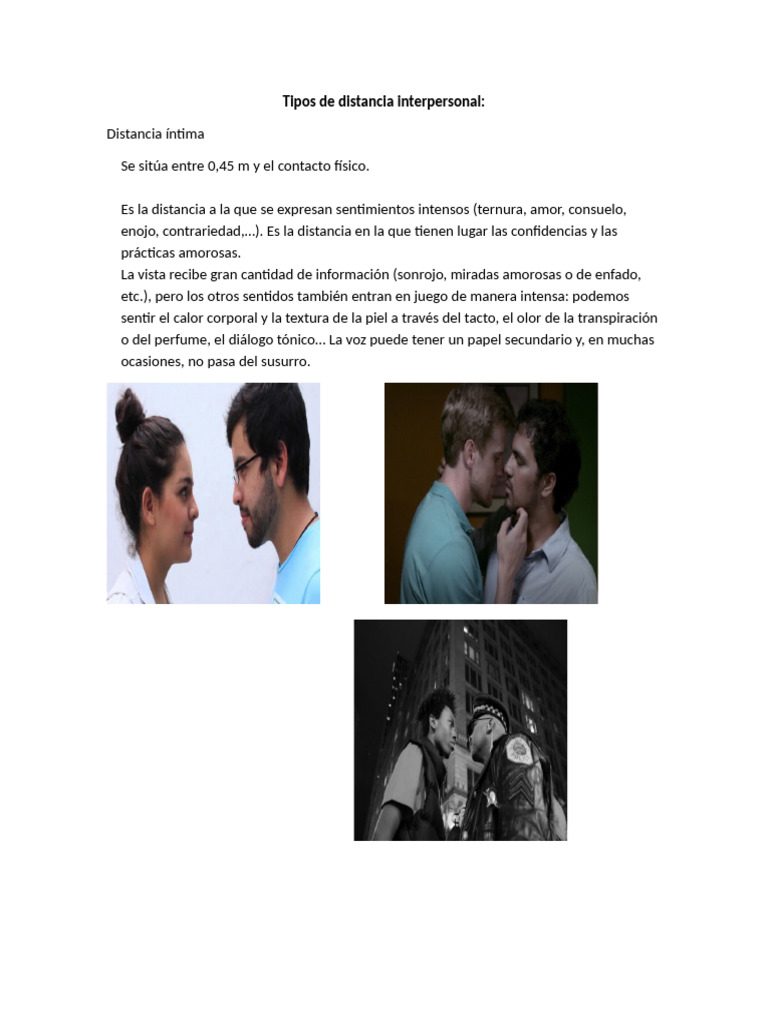 Tipos de Distancia Interpersonal | PDF