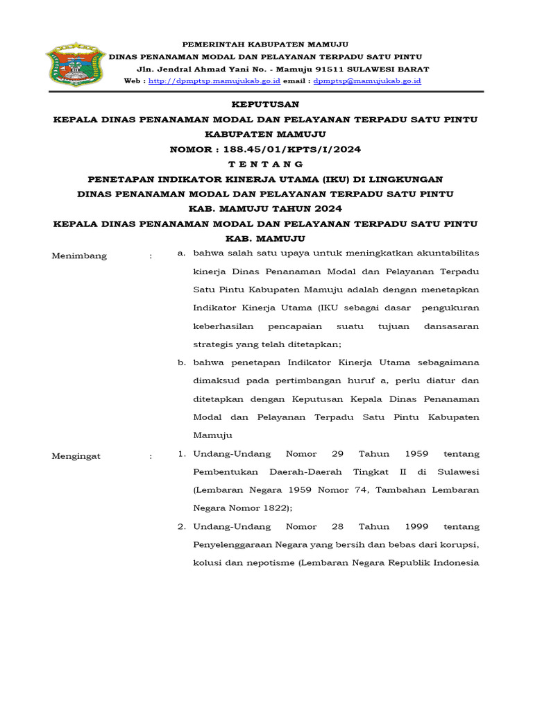 SK Iku DPMPTSP 2024 | PDF