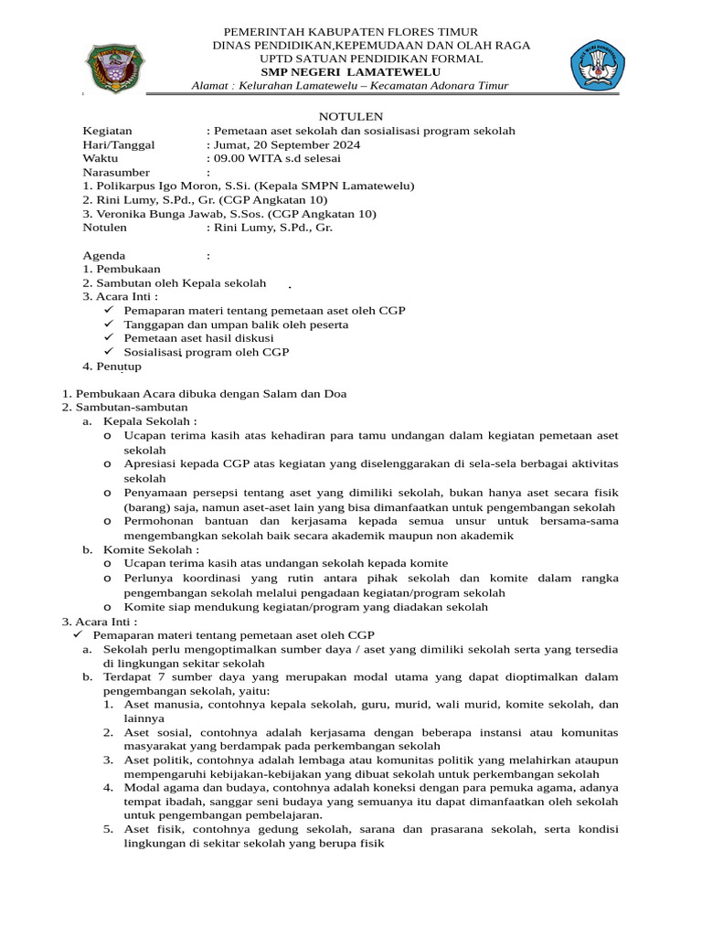 Pemetaan Aset Rini | PDF