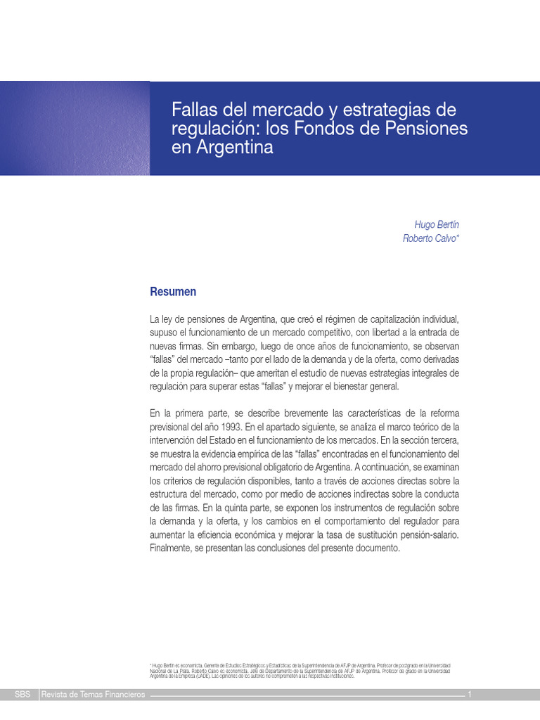 Fallas del mercado y estrategias de regulación, los fondos de pensiones ...