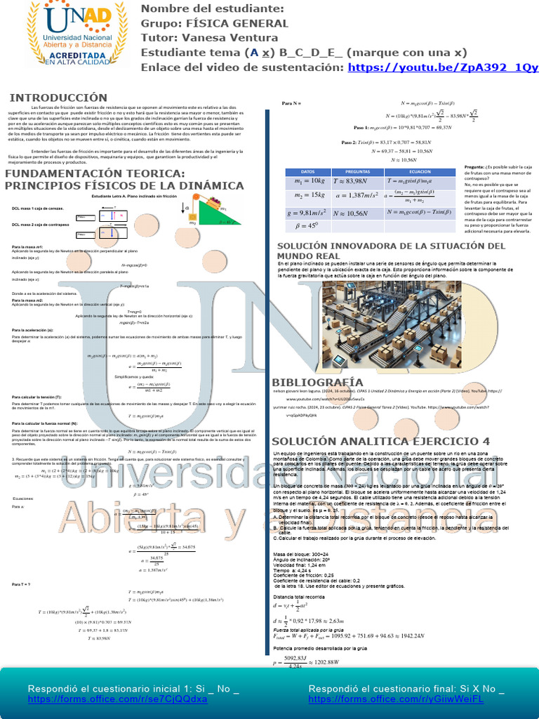 Avance Tarea 2 - Dinámica y Energía en Acción | PDF | Fricción | Masa