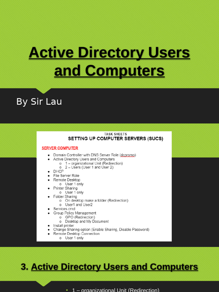 LESSON 3 - Active Directory Users and Computers | PDF