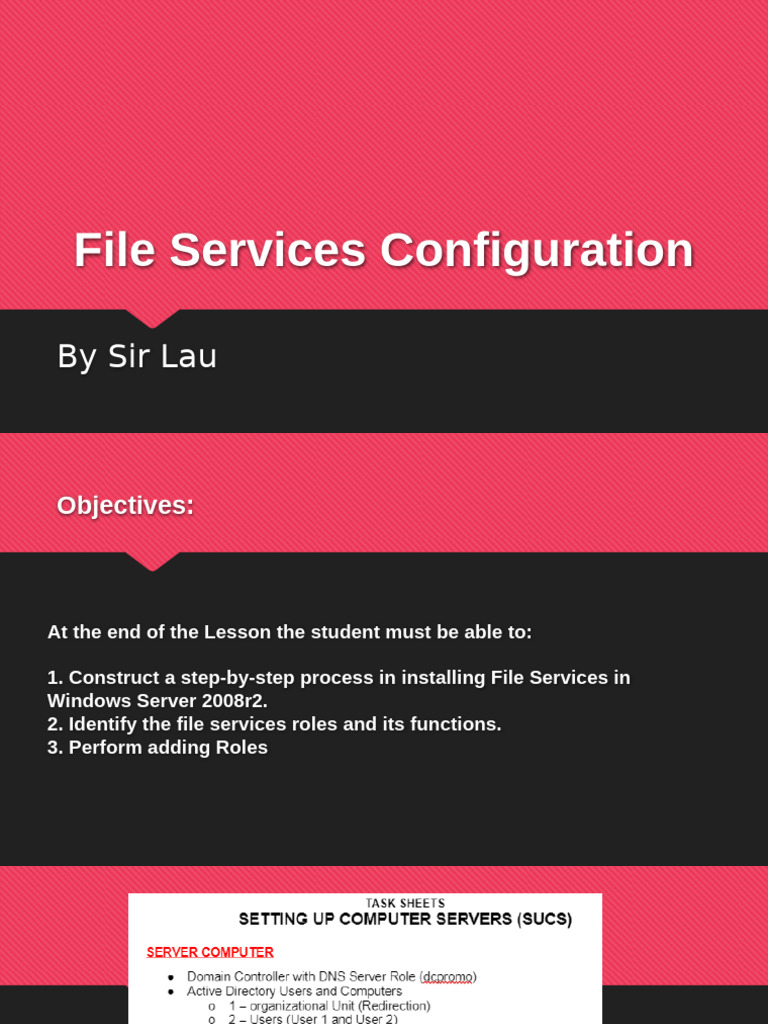 LESSON 4-2 File Server Role | PDF