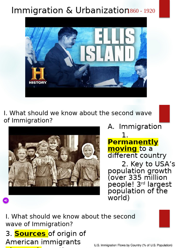 Immigration & Urbanization Part I and II | PDF