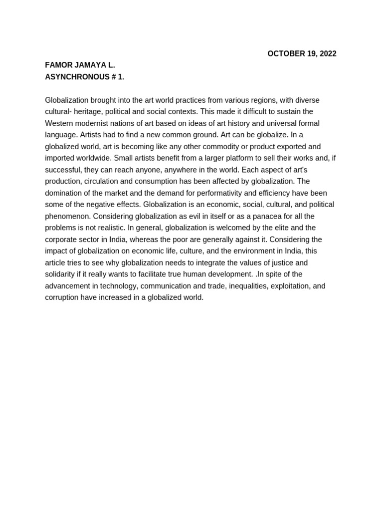 Famor Jamaya Asynch#1 | PDF