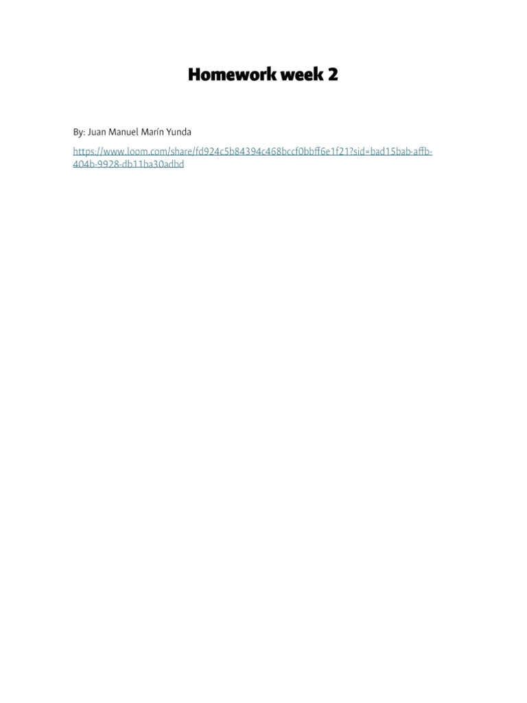 Homework week 2 | PDF