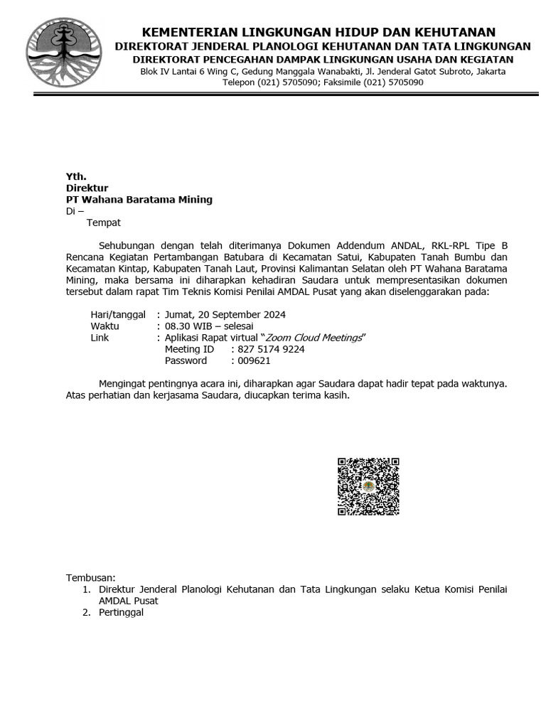 UN.1419 Addendum Tipe B PT Wahana Baratama Mining | PDF