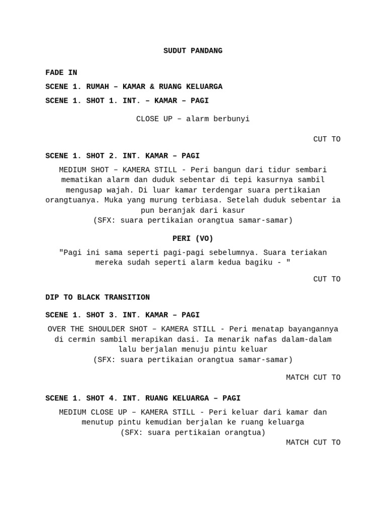 Script Sudut Pandang REVISI FIX | PDF