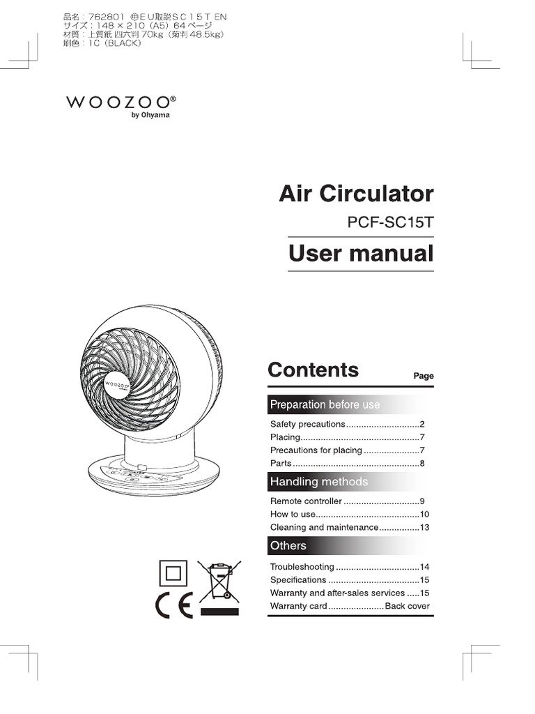 Woozoo Fan Manual