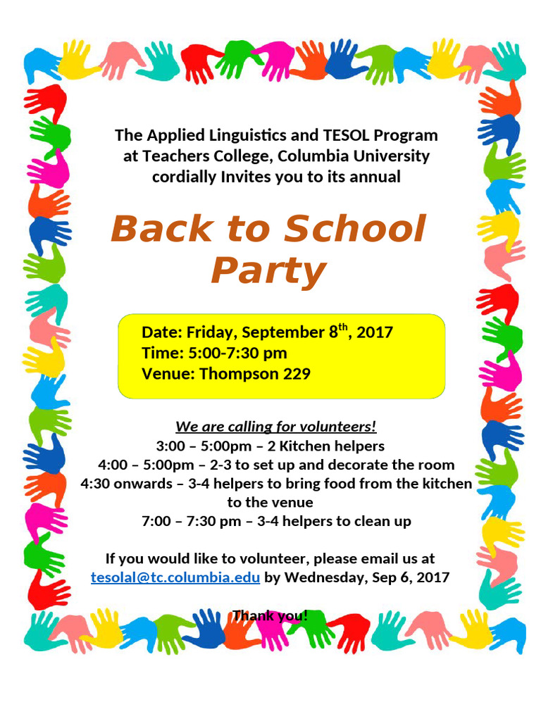 Back To School Party Fall 17 Flyer | PDF