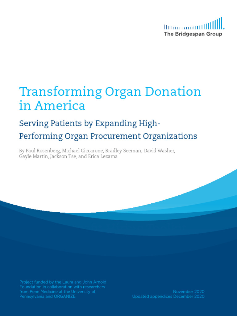 Transforming Organ Donation in America Dec2020 Update | PDF | Organ ...
