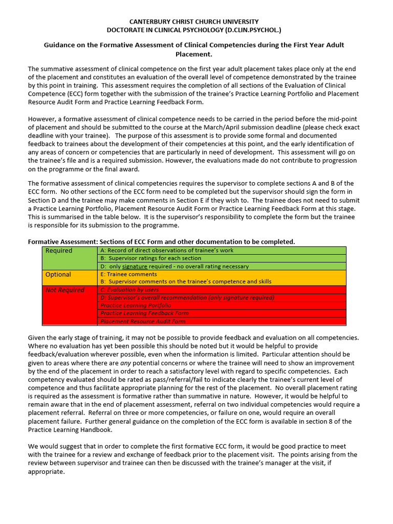 Guidance On The Formative ECC Assessment 2021 | PDF | Evaluation