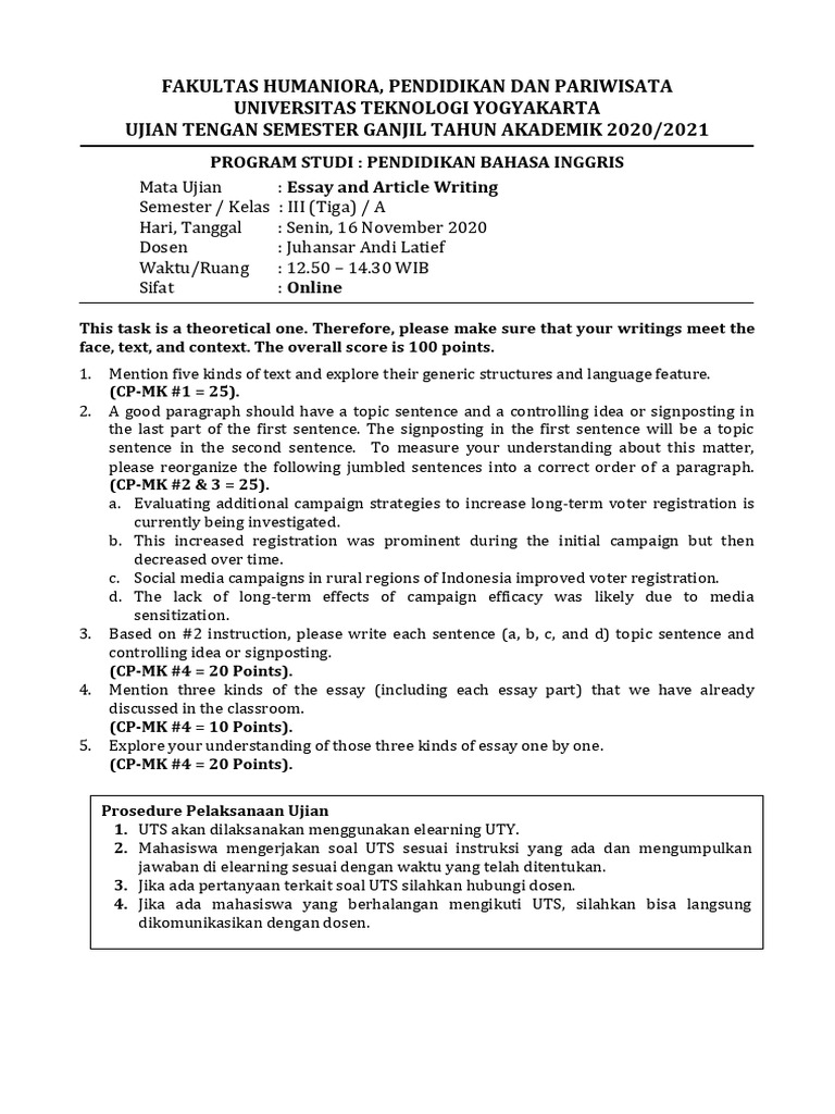 Essay and Article Writing - Pak Jo | PDF