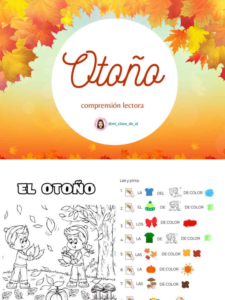 Comprension Lectora Otono - Instrucciones | PDF | Color | Rojo