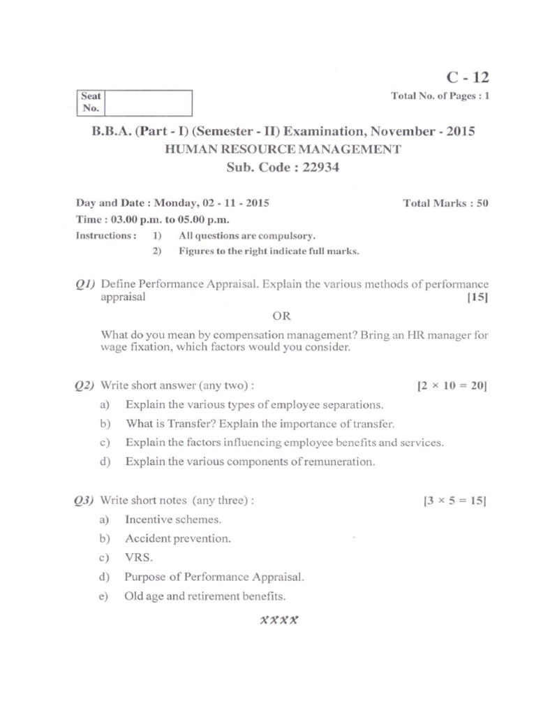 Human Resource Management Nov. 2015 | PDF