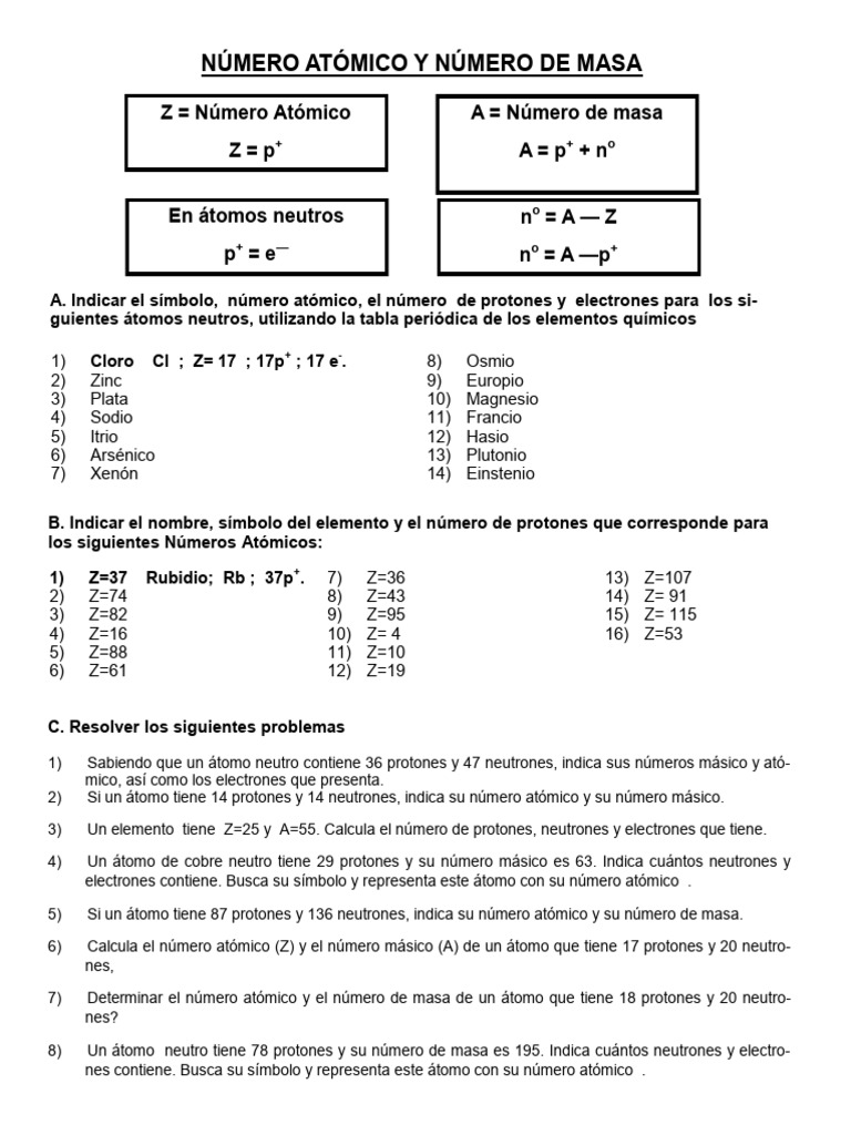 Estructura Atomica 3ero Sec | PDF | Protón | Neutrón