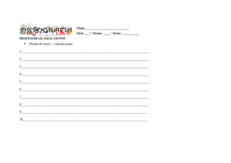 Ativ Port Ditado Ortografico | PDF