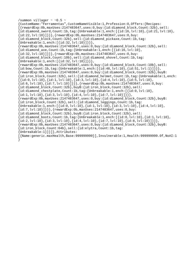 Minecraft Villager Trade Setup | PDF