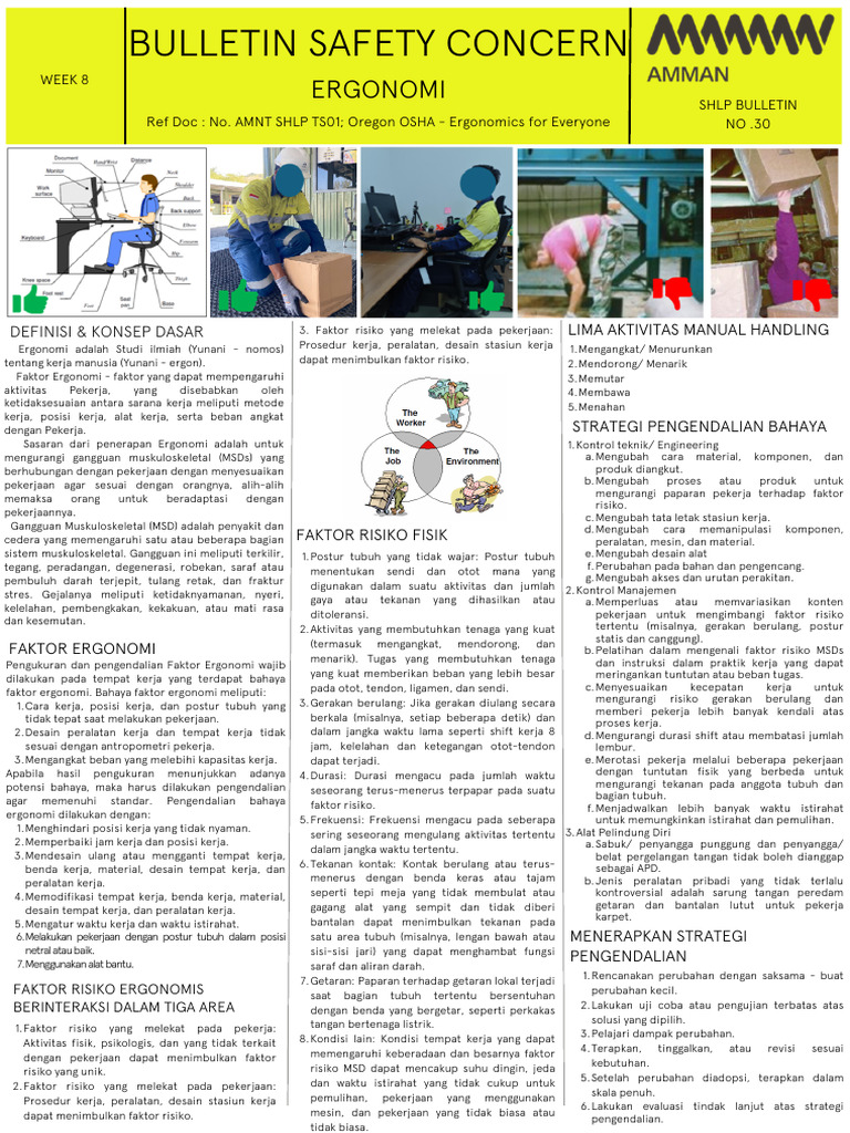 Bulletin Safety Concern Week 8 2025 - Ergonomi | PDF