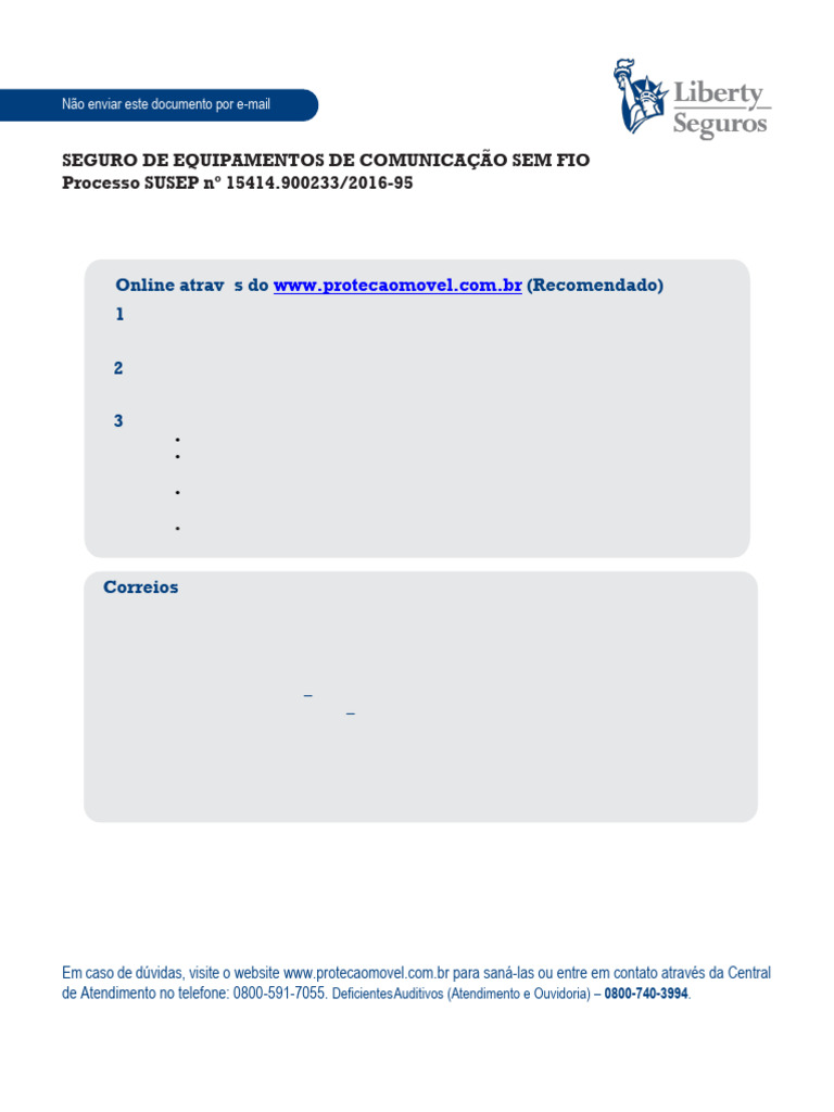 Envio de Documentos para Sinistro de Seguro de Equipamentos | PDF