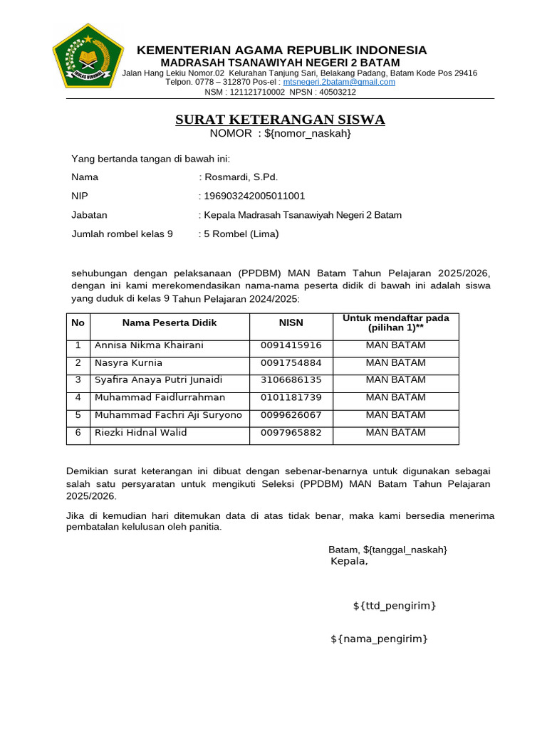 Surat Rekom New | PDF