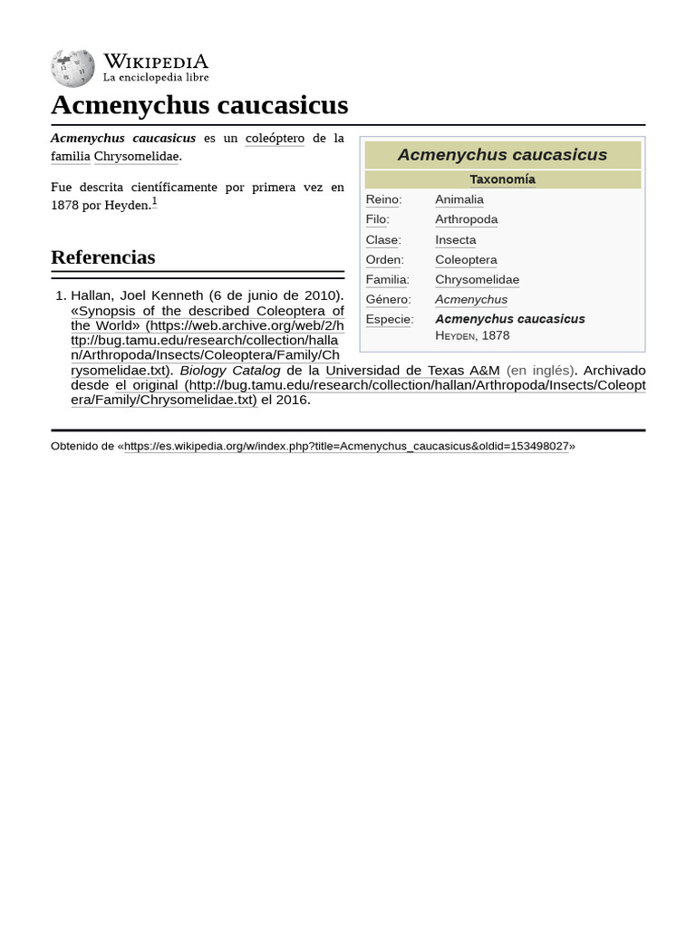 Acmenychus Caucasicus | PDF