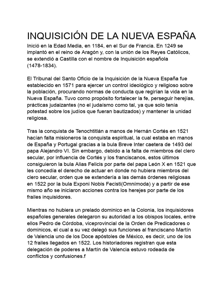 Inquisición de La Nueva España | PDF | Inquisición