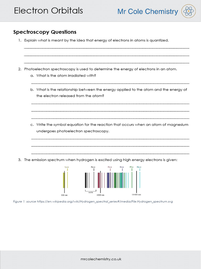 Electron Orbitals Worksheet Lines | PDF
