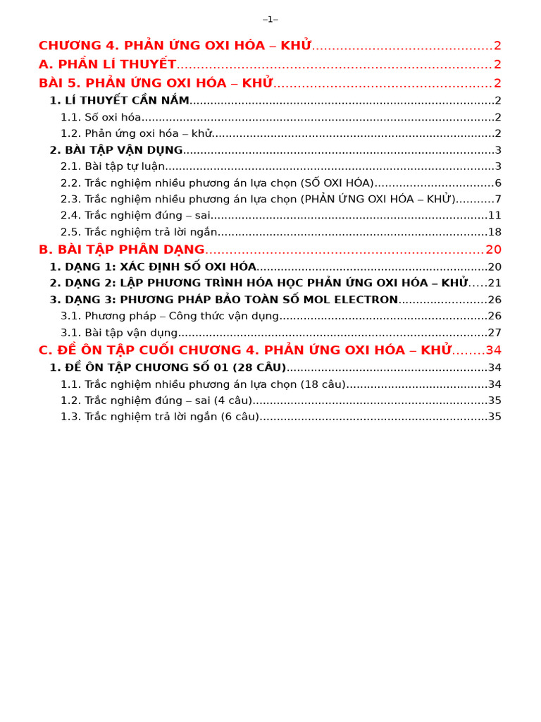CHƯƠNG 4. PH N NG OXI HÓA - KH (B N HS - FORM 2025) - 8qljDnxQ60 | PDF