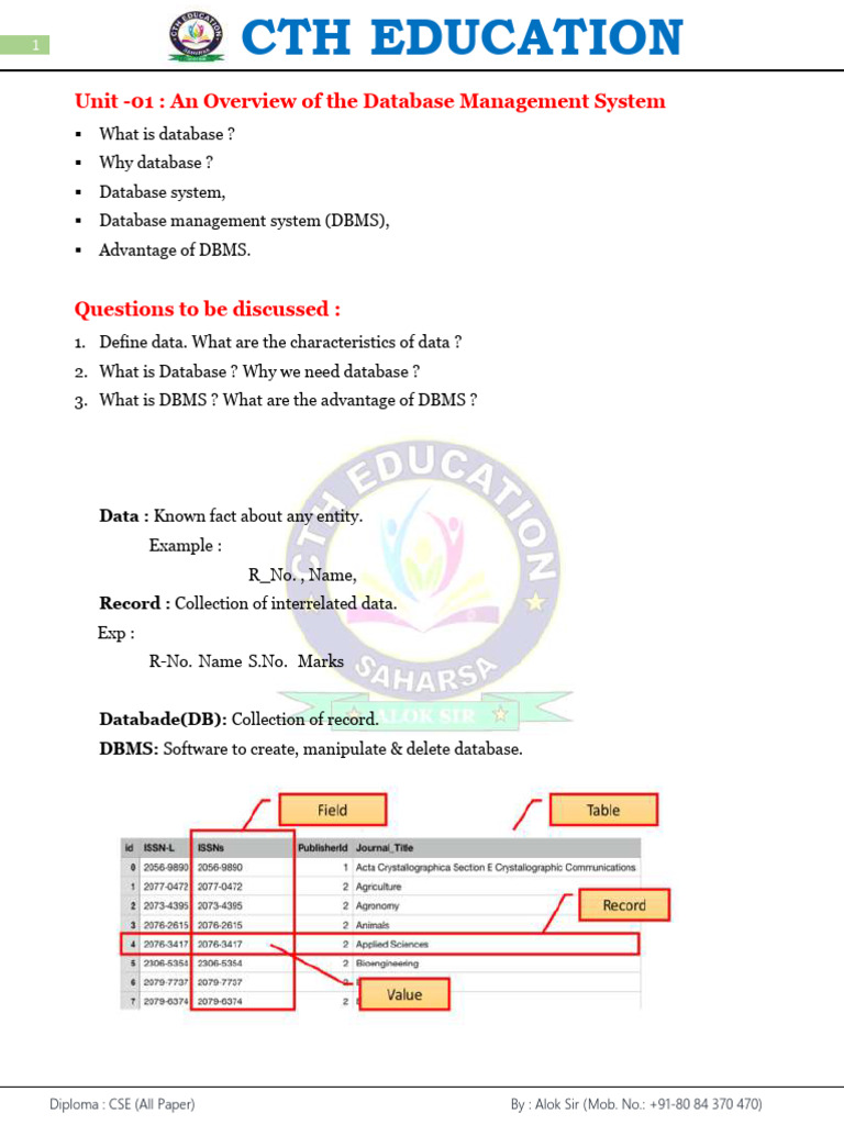 Overview of Database Management Systems | PDF | Databases | Relational Database