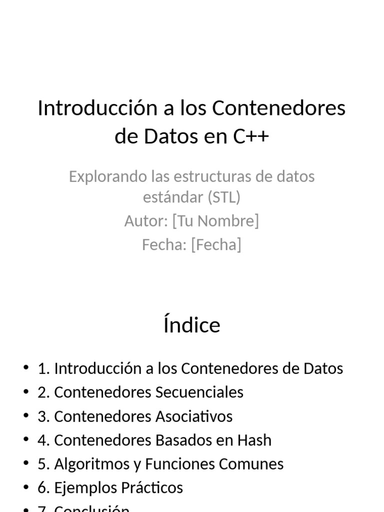Contenedores de Datos en CPP | PDF | C ++ | Tecnologías de la información