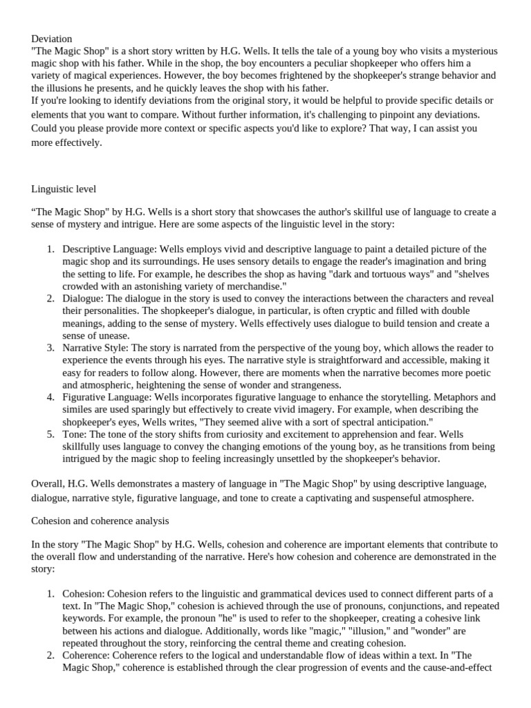 The Magic Shop Pdf Narrative Imagination