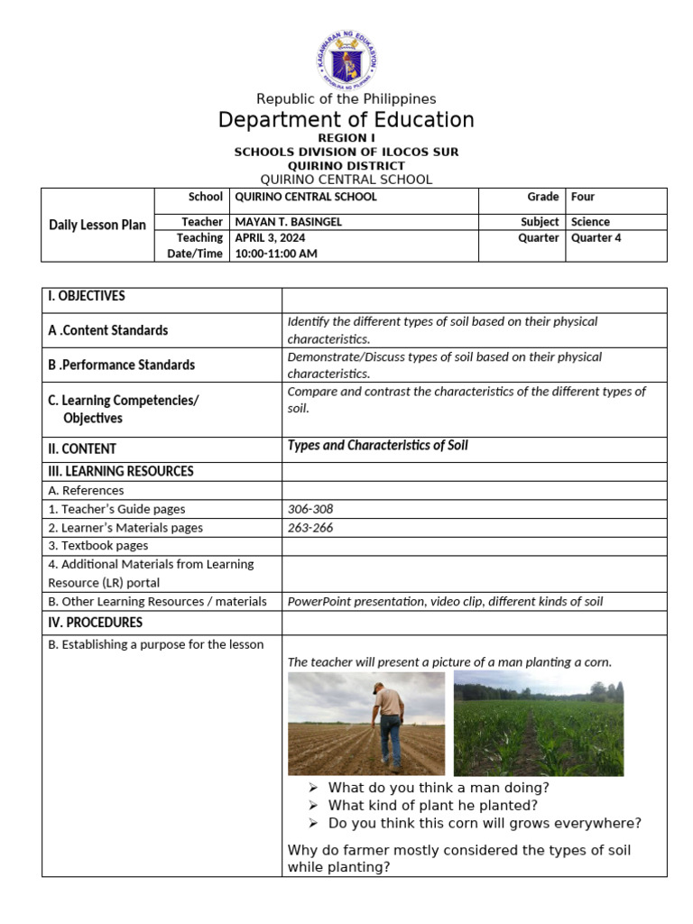 GRADE 4 DLP COT SCIENCE | PDF | Learning