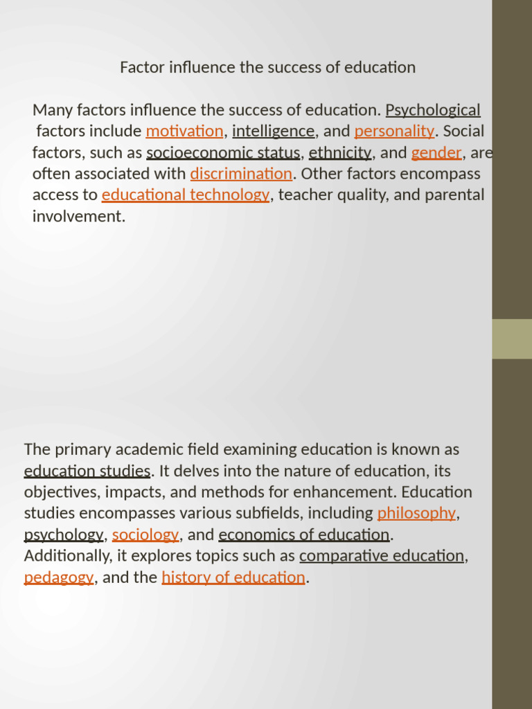 Factor Fluence Education | PDF