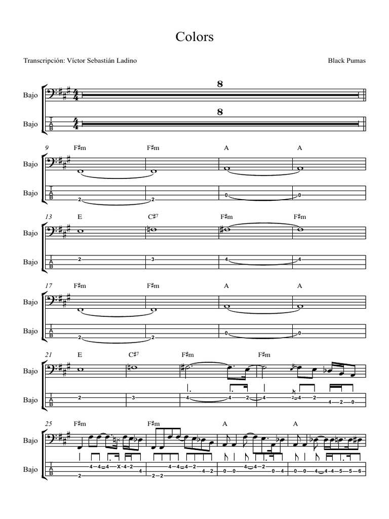 Black Pumas - Colors Part Bajo | PDF