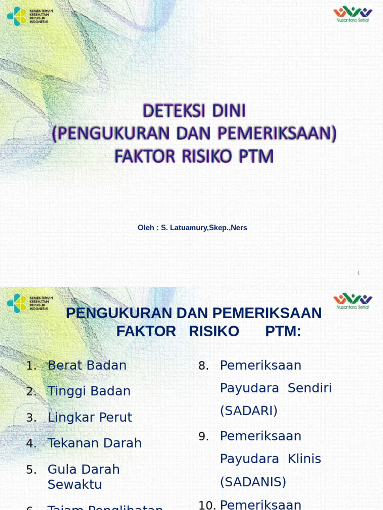 Pengukuran Faktor Resiko PTM | PDF