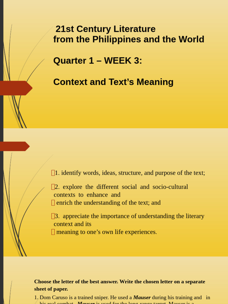21stCenturyLiterature WEEK3 | PDF | Poetry