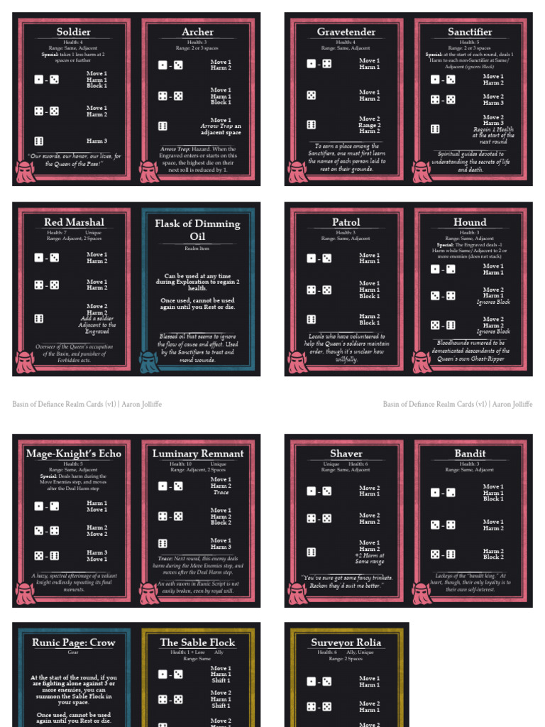 Basin - of - Defiance - Cards v1 | PDF | Dagger