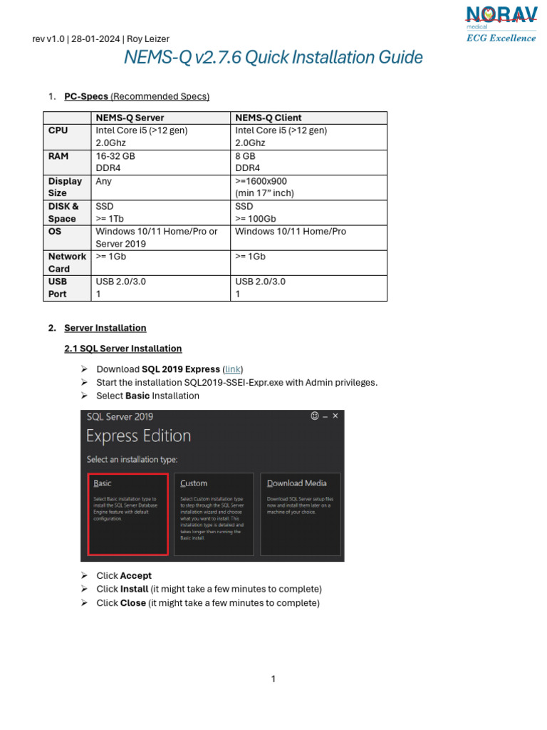 NEMS-Q 276 Quick Installation Guide | PDF | Microsoft Sql Server | Usb