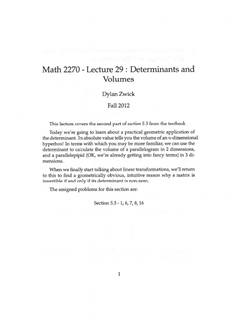 Lecture29 With Examples | PDF | Area | Determinant