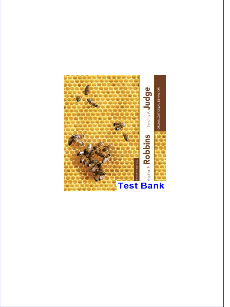 Organizational Behavior 15th Edition Robbins Test Bank Instant Download ...