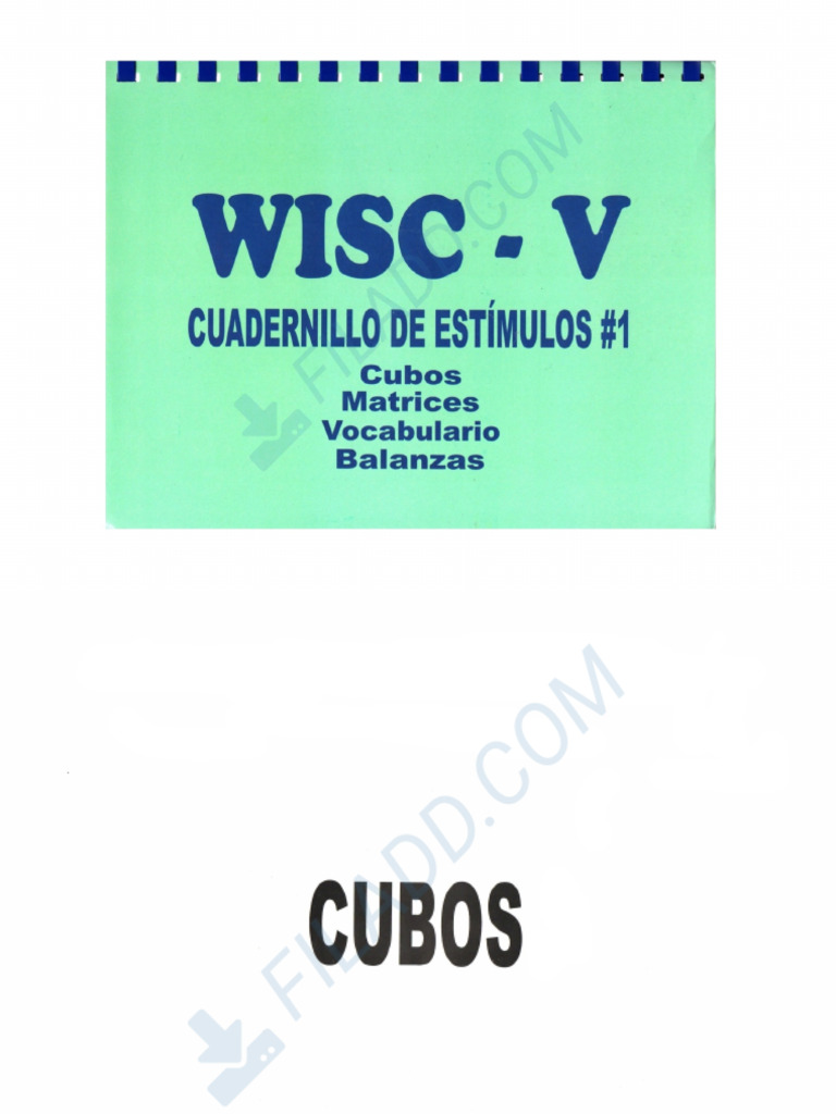 3 Cuadernillo de Estimulos 1 Cubos Wisc V | PDF