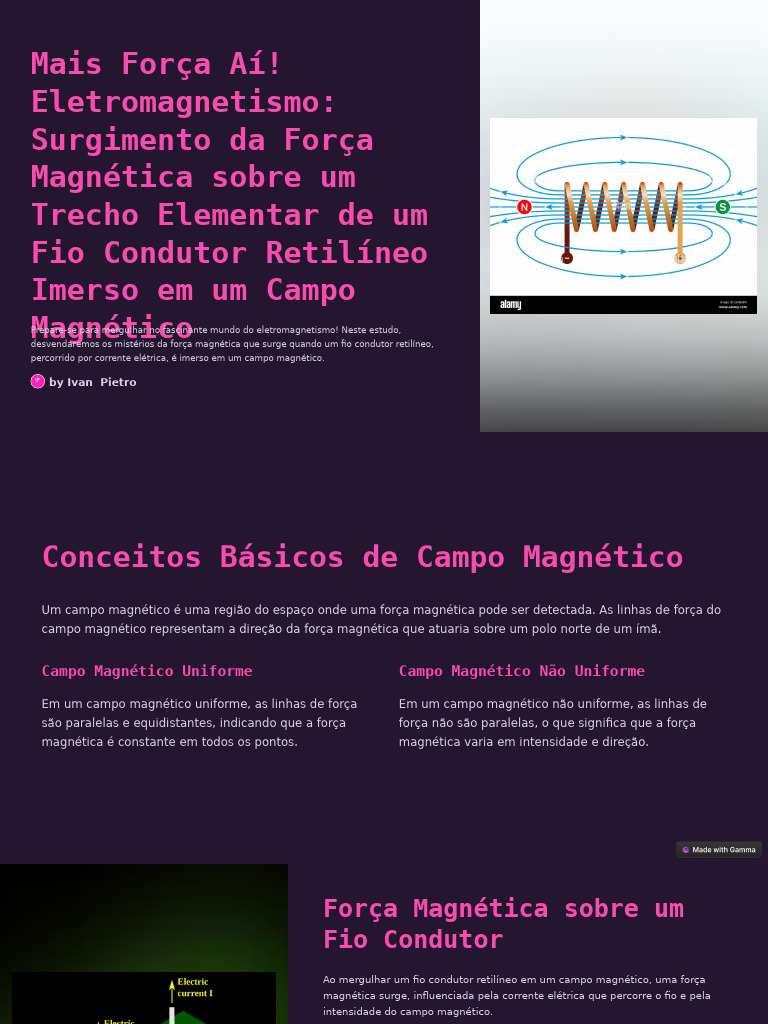 Força Magnética em Fios Condutores | PDF | Magnetismo | Campo magnético
