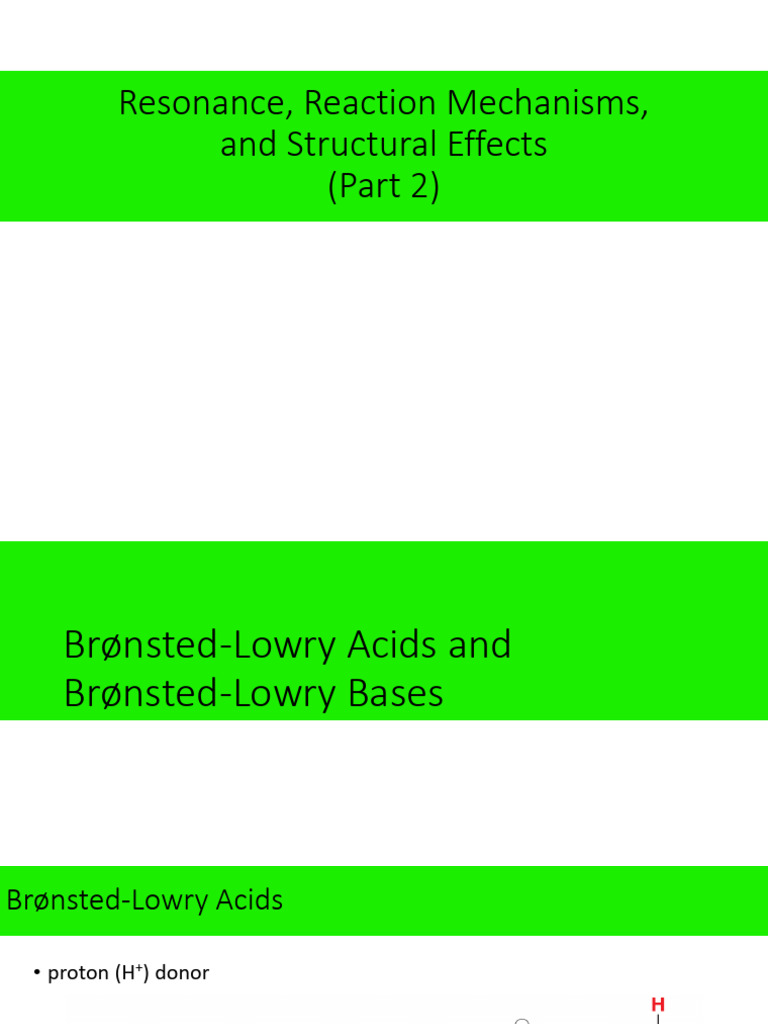 AOC Lec Module 1B - Resonance, Reaction Mechanism and Structural ...