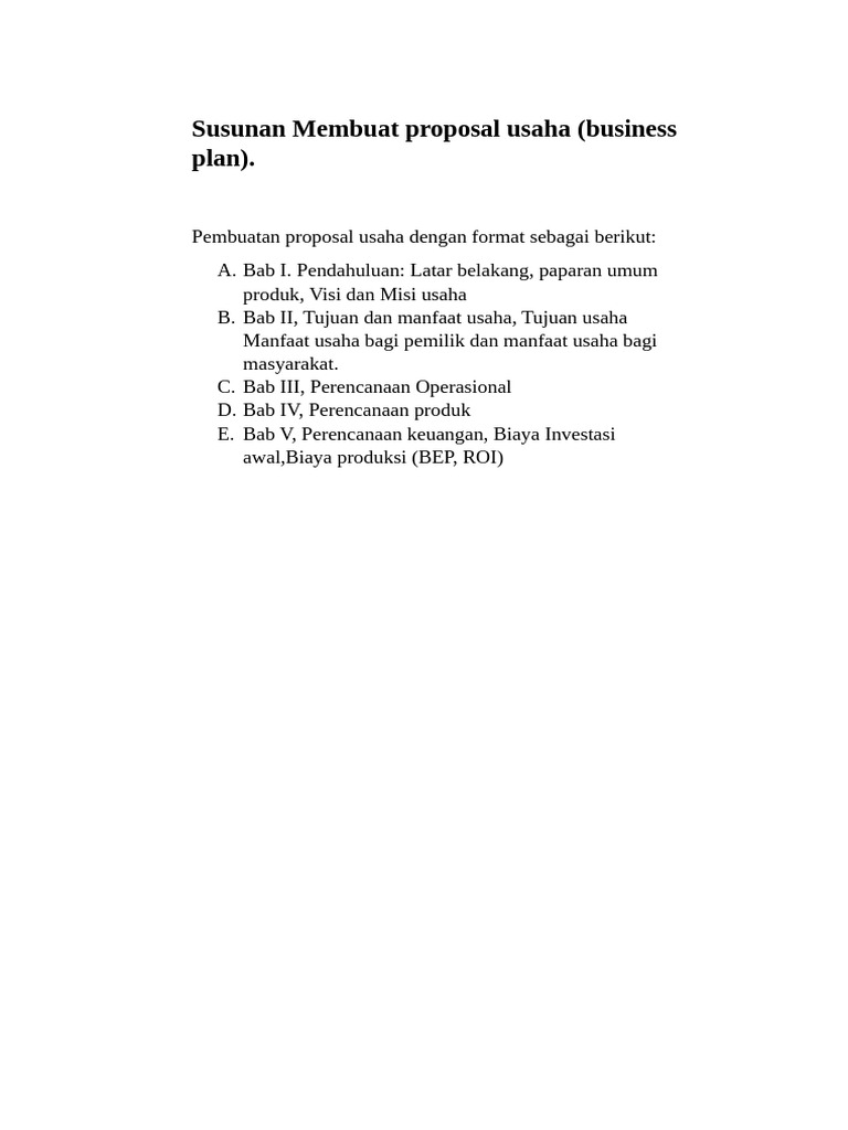 Panduan Lengkap Proposal Usaha Kreatif | PDF