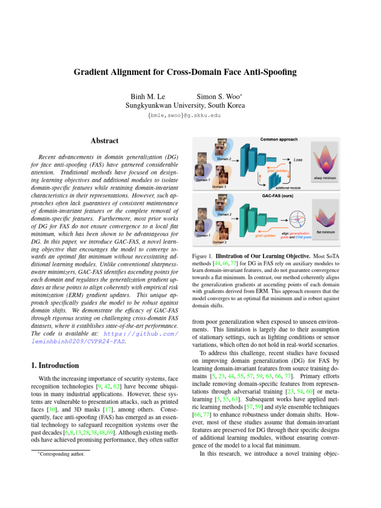 Le - Woo - 2024 - Gradient Alignment for Cross-Domain Face Anti-Spoofing - 副本 | PDF | Receiver ...