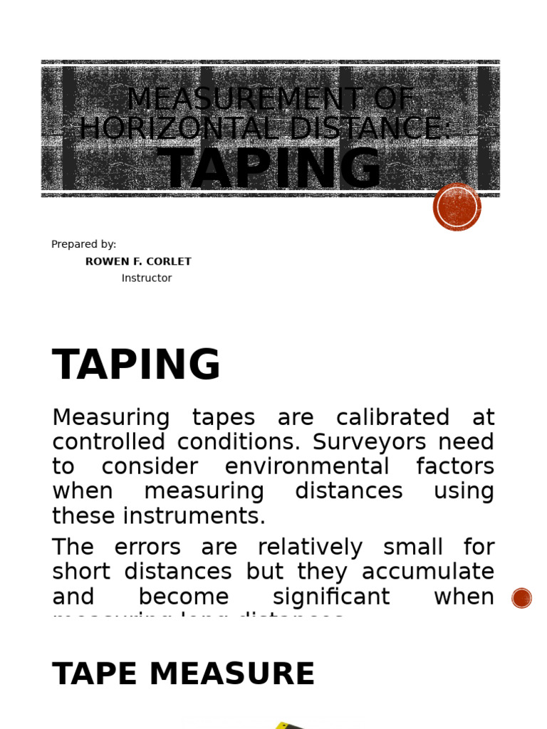 Lesson 3 Measurement of Horizontal Distance Taping | PDF | Young's ...