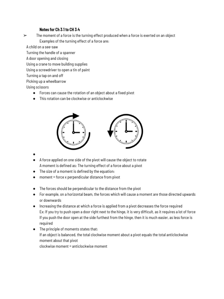 Understanding Moments and Stability in Physics | PDF | Center Of Mass ...