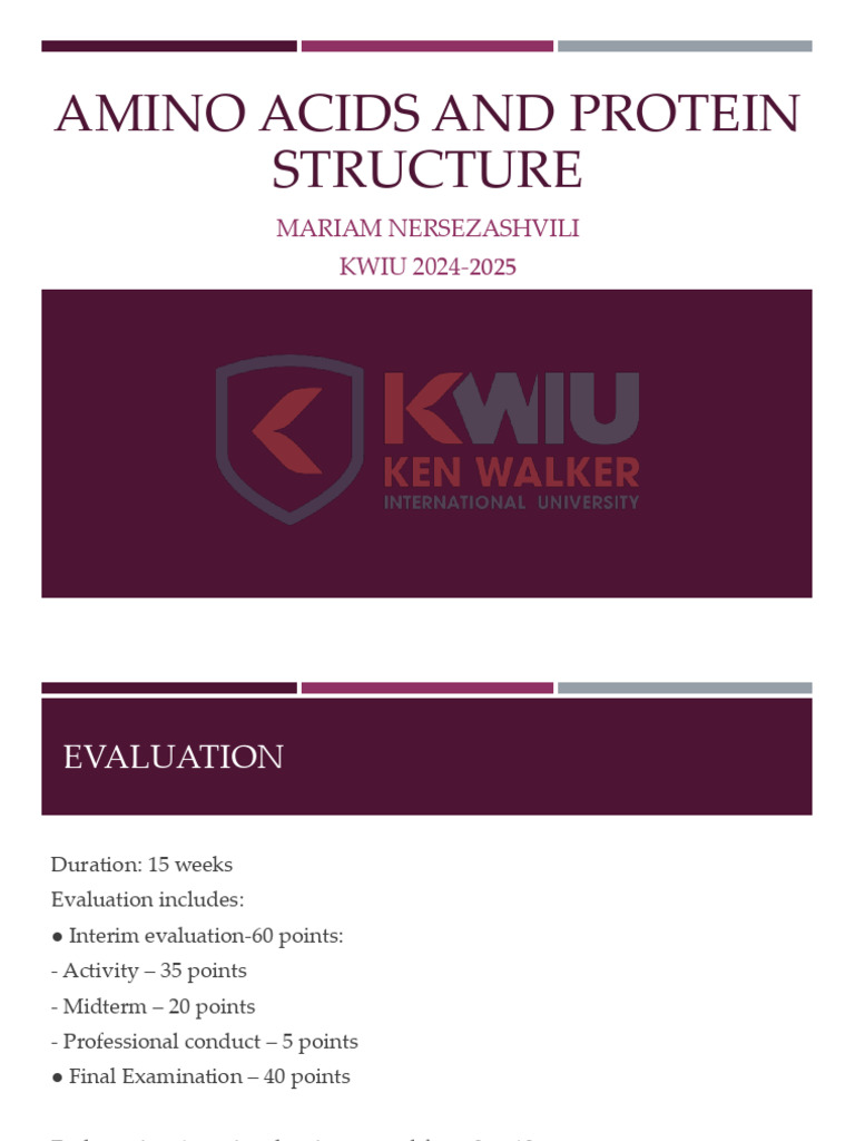 1 - Amino Acids and Protein Structure | PDF | Biochemistry | Chemistry