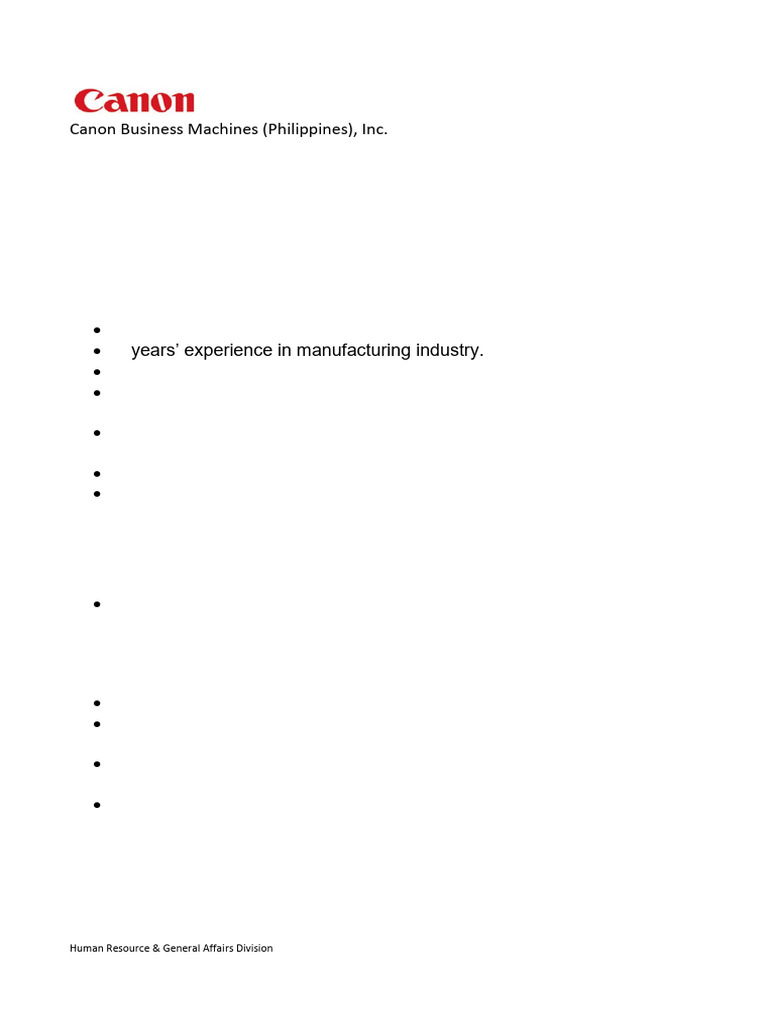 JD - Manufacturing Engineer Supervisor | PDF